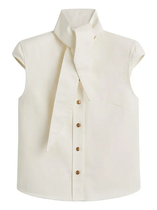 Scanlan Theodore Denim Cravat Neck Shirt - White