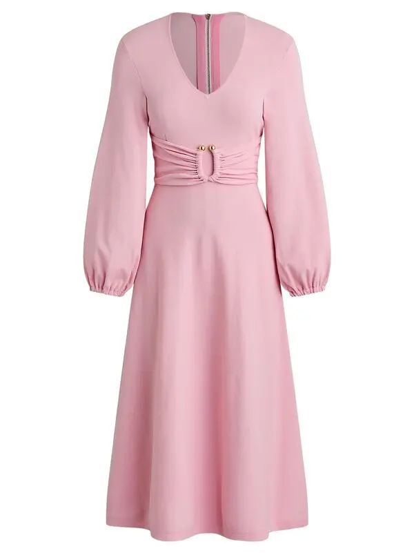Scanlan Theodore Crepe Knit Turban Ring Dress - Ballet.pink