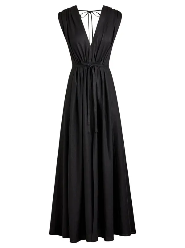 Scanlan Theodore Linen Long Dress - Black