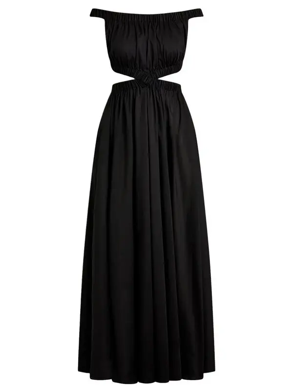 Scanlan Theodore Polished Voile Gather Dress - Black