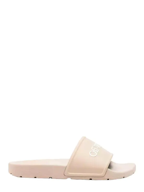 Off-White Logo Flip Flops - Neutrals