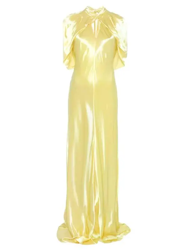 Alberta Ferretti Ruffled-hem Maxi Dress - Yellow