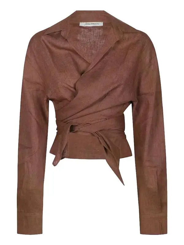 HINNOMINATE Tie-waist Shirt - Brown