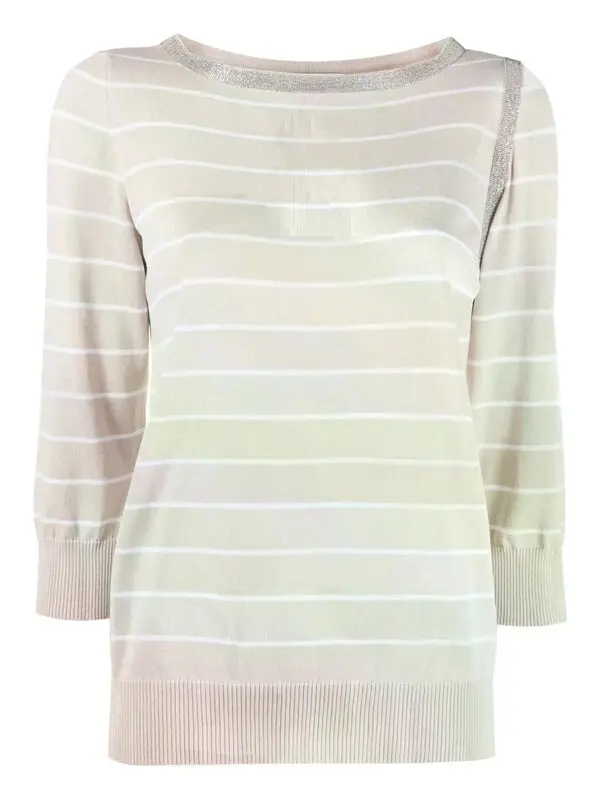 Fabiana Filippi Stripe-print Cotton Jumper - Grey