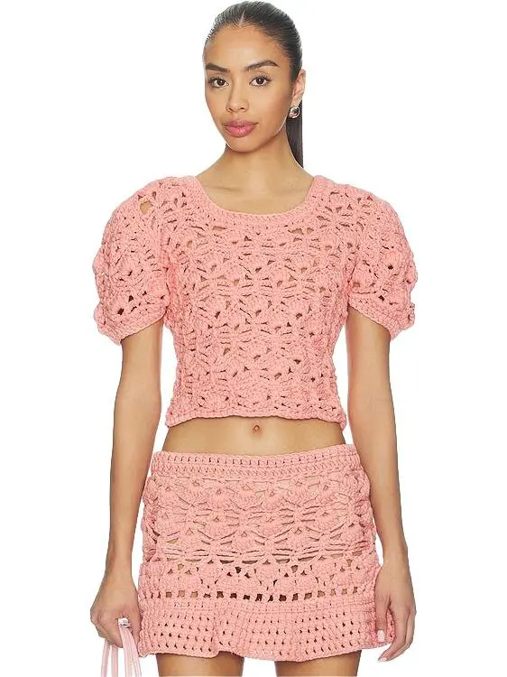 ANIYE RECORDS Mabel Crochet Top - Cameo