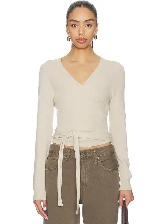 HERSKIND Ballerina Knit Wrap Blouse - Creme