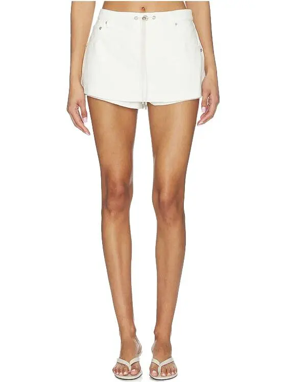 For Love & Lemons Agnes Denim Skort - White