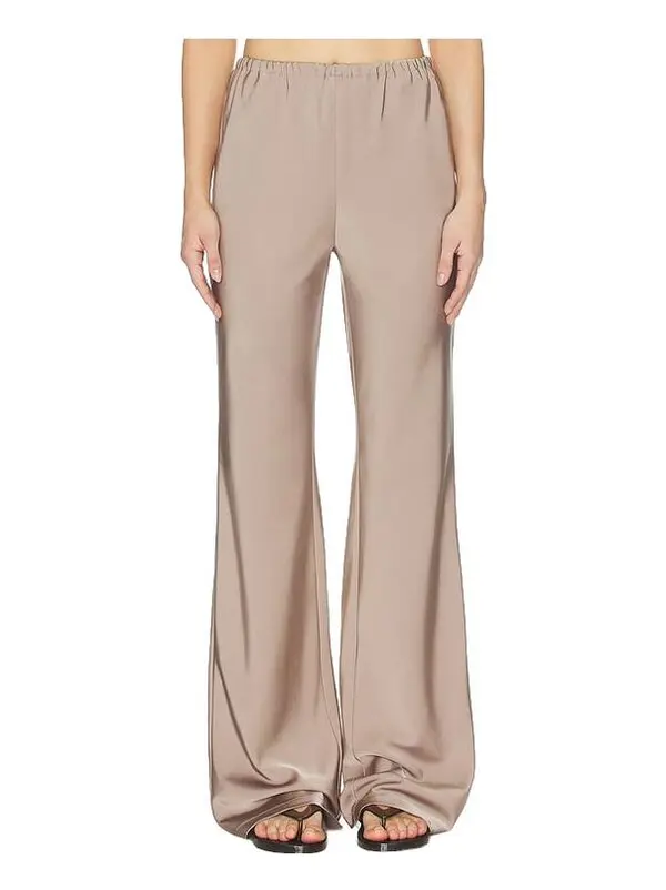 ALL THE WAYS Larissa Satin Pant - Taupe