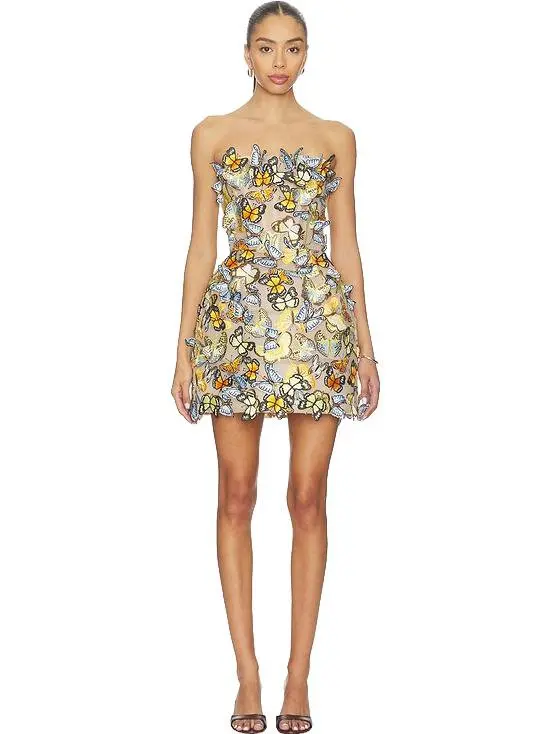 BRONX AND BRONCO Bella Butterfly Maraya Strapless Mini Dress - Multi