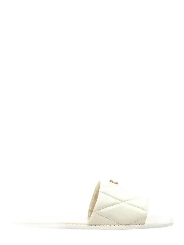 COACH Quilted Logo Detail Sandals - Neutrals