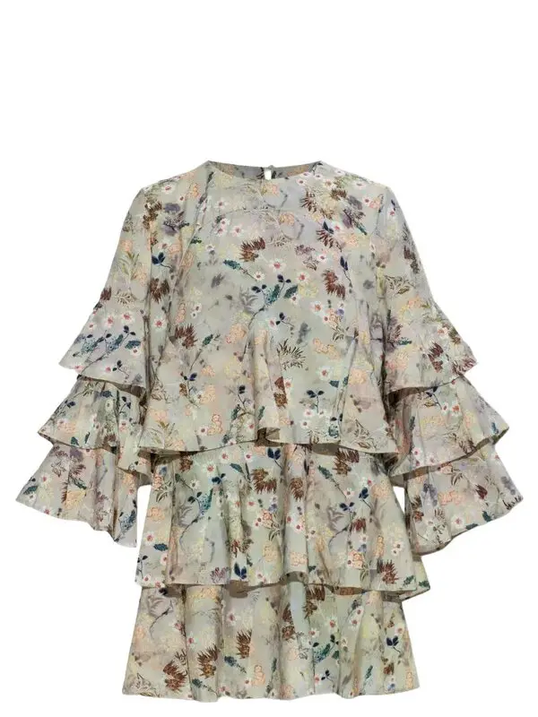 Munthe Floral Print Mini Dress - Neutrals