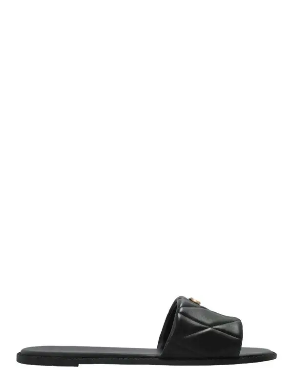 COACH Holly Quilted Logo Sandals - Black
