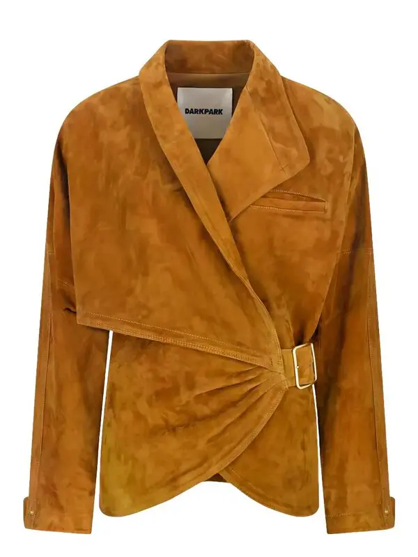DARKPARK Cindy Belted Suede Jacket - Brown