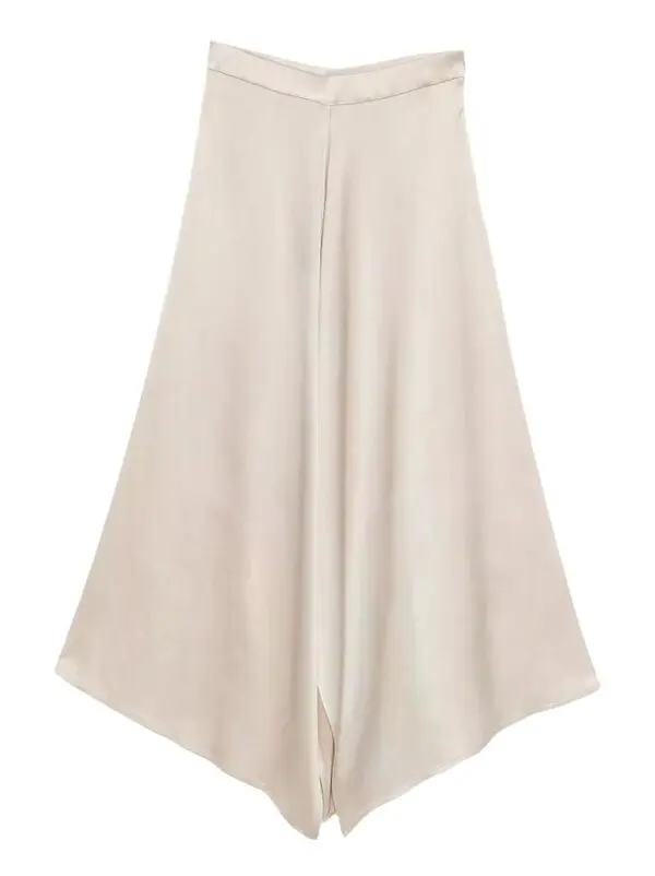 ALYSI Cropped Palazzo Pants - Neutrals