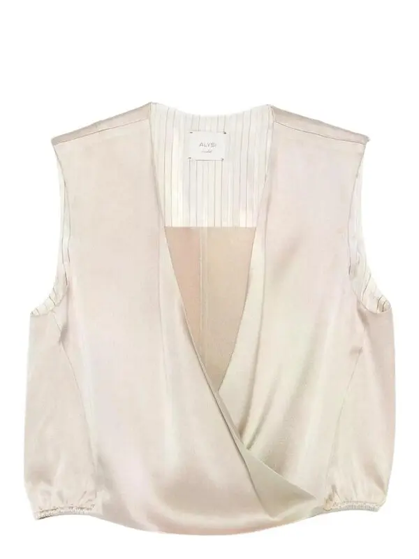 ALYSI Crossover Crop Top - Neutrals