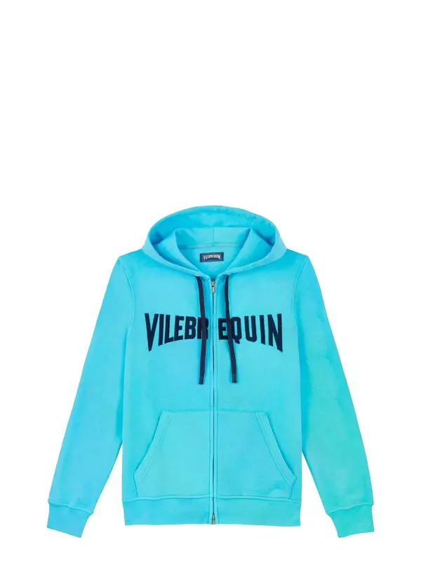 Vilebrequin Stitched-logo Cotton Hoodie - Blue