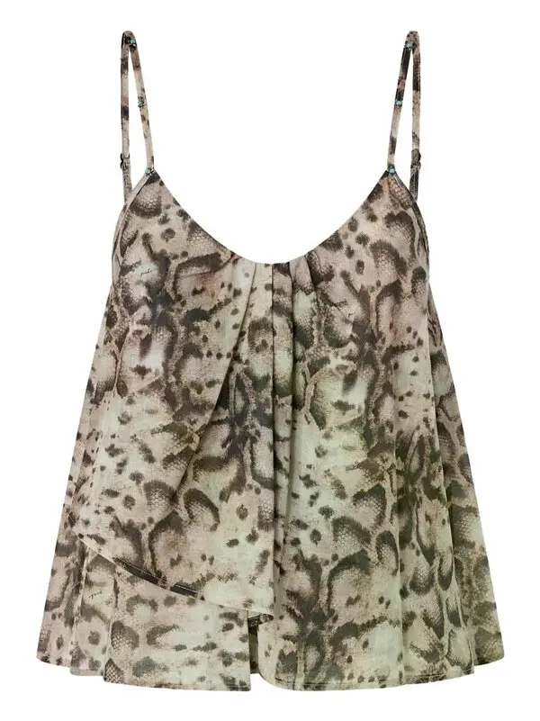 Pinko Snake-print Strap Top - Neutrals