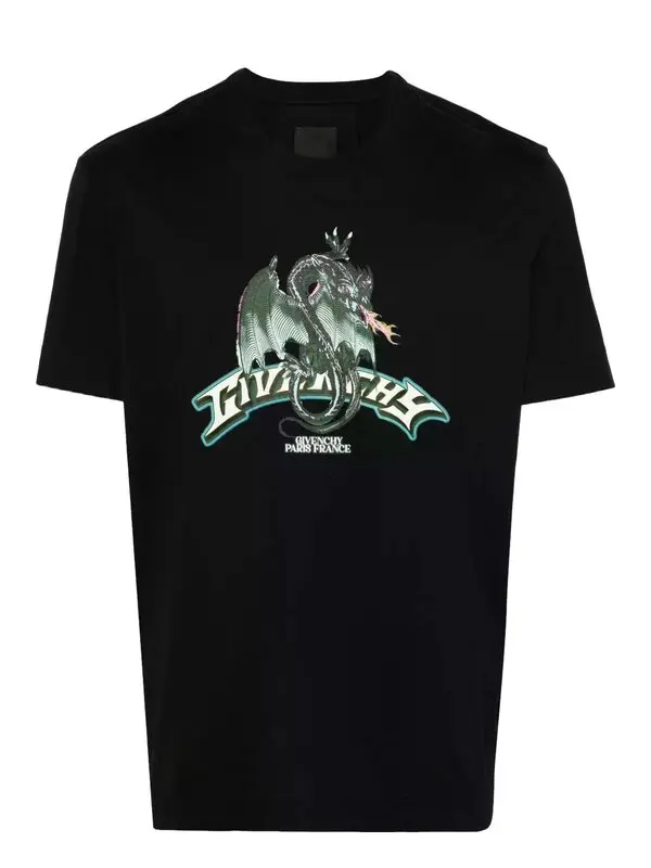 Givenchy Dragon-print Cotton T-shirt - Black