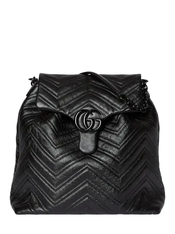Gucci Gg Marmont Medium Backpack Leather - Black