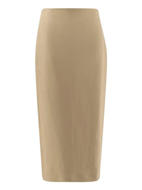 Max Mara Mxsveranda Linen Midi Skirt - Beige