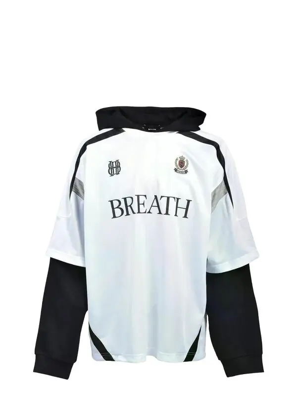 BREATH Layered Logo Hoodie - White