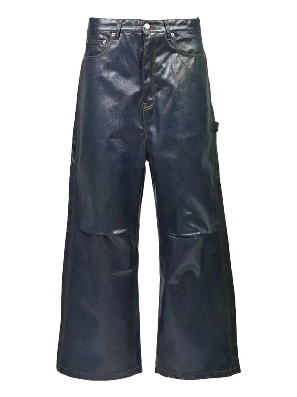 BREATH Coated Wide Leg Jeans - Blue