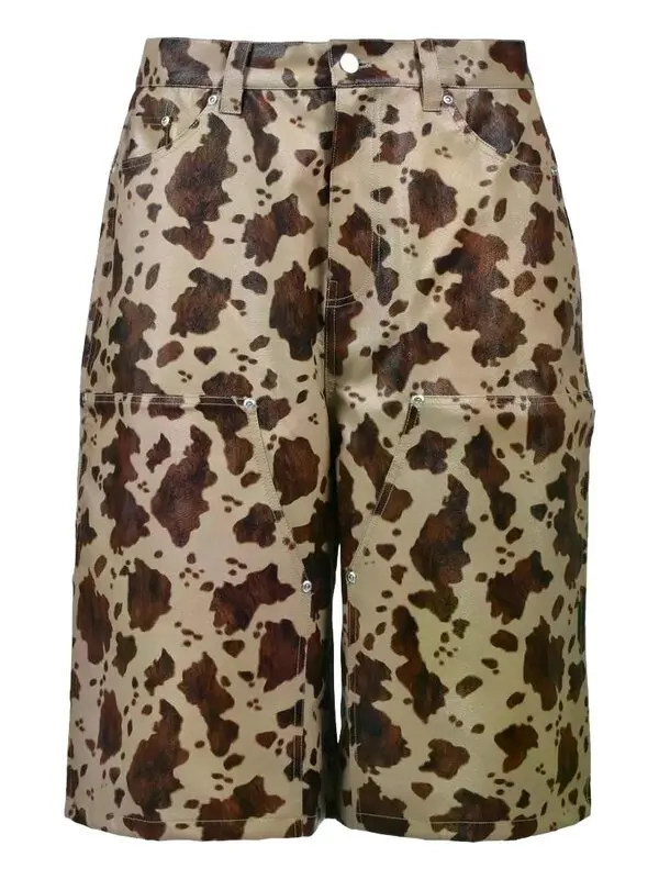 BREATH Horse-print Shorts - Neutrals