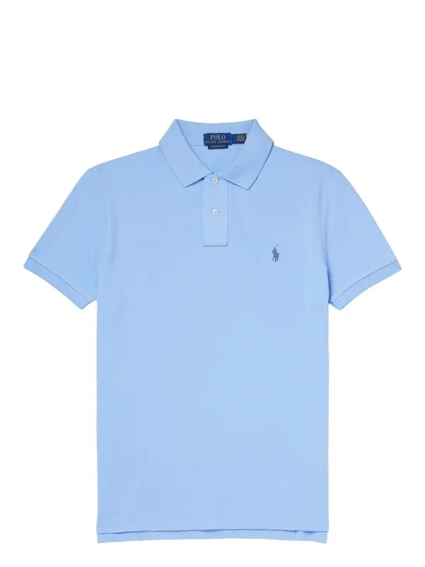 Polo Ralph Lauren Logo-embroidered Cotton-jersey Polo Shirt - Blue