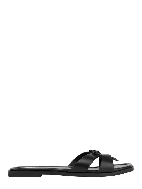 Moschino Knotted Leather Sandals - Black