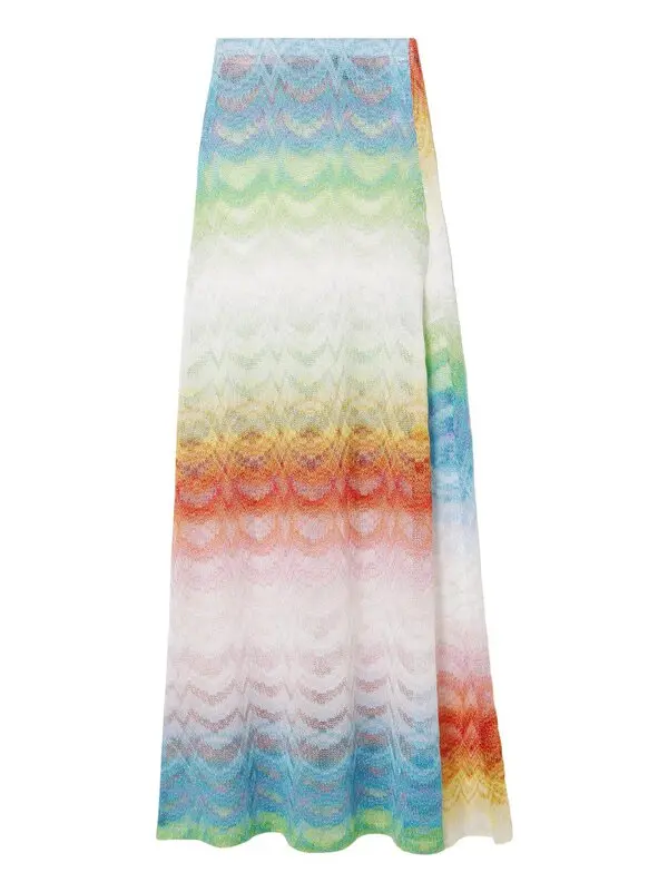 Missoni Mare Striped Metallic Crochet-knit Maxi Skirt - Multi