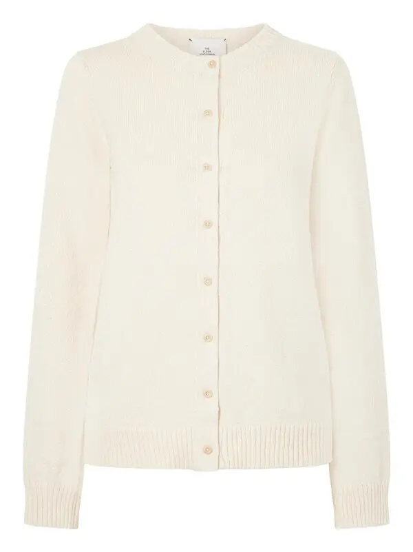 THE ELDER STATESMAN Nora Lite Ruth Cotton Cardigan - White