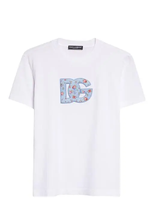 Dolce & Gabbana Embroidered Logo T-shirt - Bianco Ottico