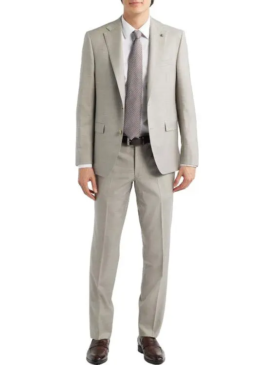 JACK VICTOR Esprit Tan Mélange Wool Suit - Grey
