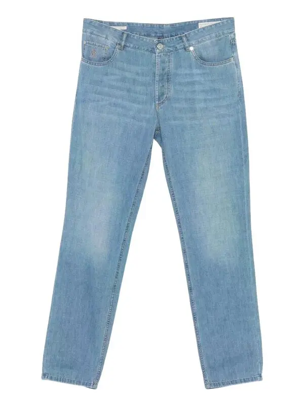 Brunello Cucinelli Embroidered Jeans - Blue