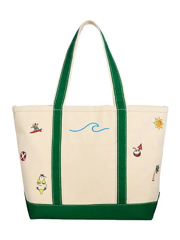 C.BONZ C. Bonz Cali Mini Sprinkle Medium Canvas Tote Bag - Green
