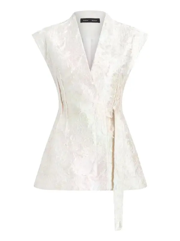 Proenza Schouler Cindle Jacquard Belted Gilet - Neutrals