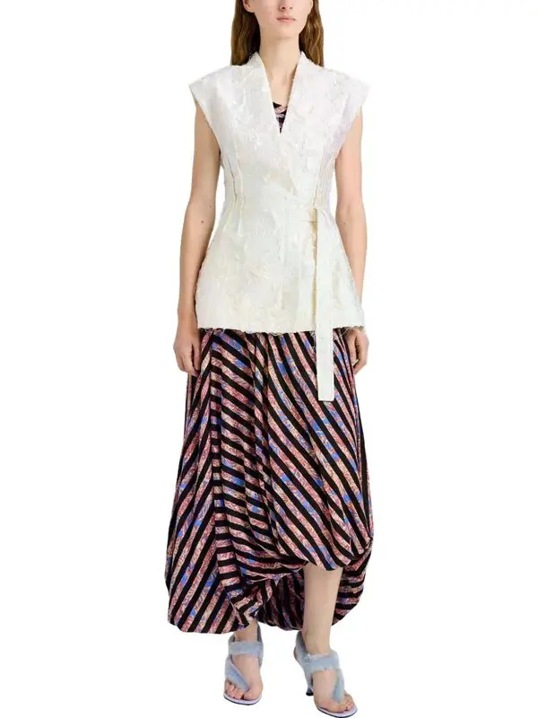 Proenza Schouler Cindle Jacquard Belted Gilet - Neutrals