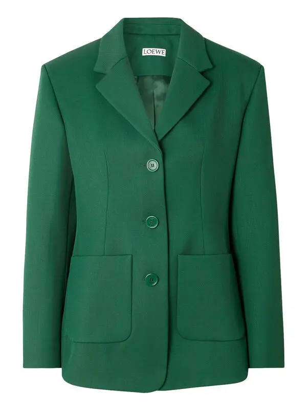 Loewe Wool-blend Twill Blazer - Green
