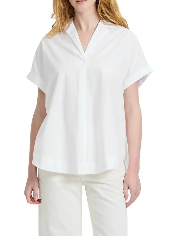 French Connection Cotton Poplin Popover Top - Summer White