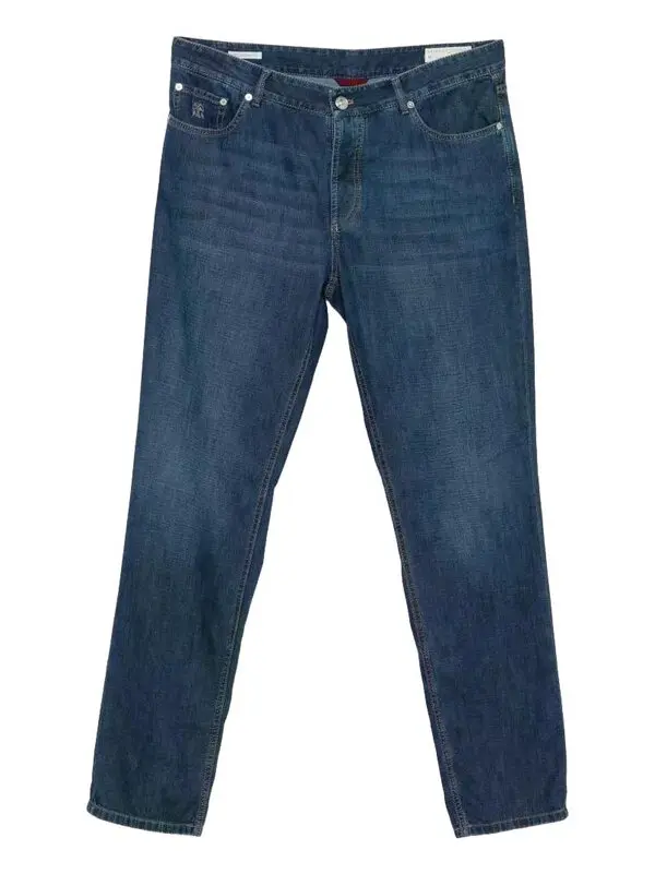 Brunello Cucinelli Logo-patch Jeans - Blue