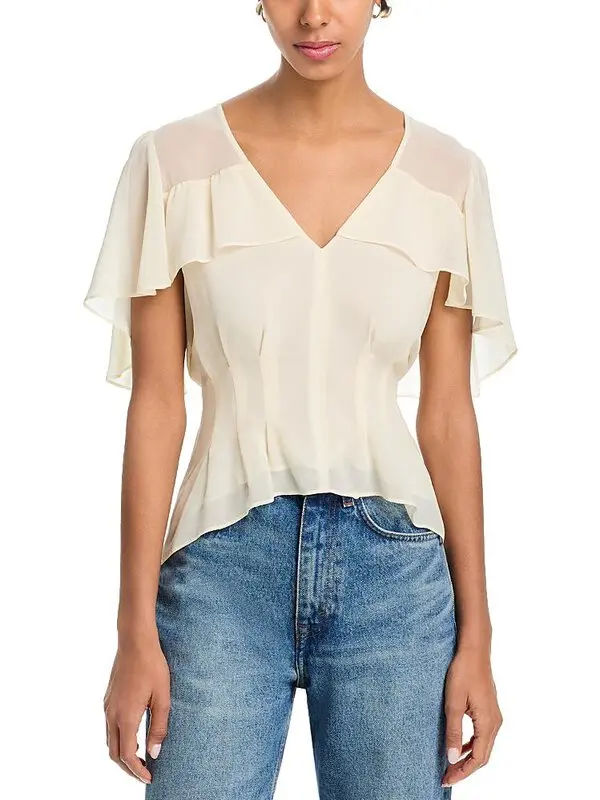 Paige Willa Silk Blouse - Antique White
