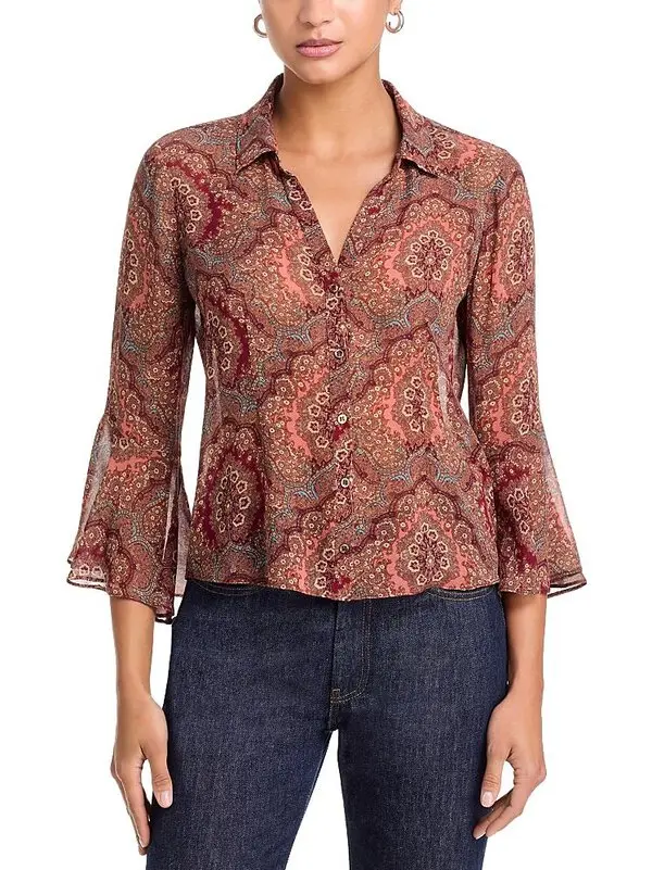Paige Jasmeet Silk Blouse - Sunset Multi