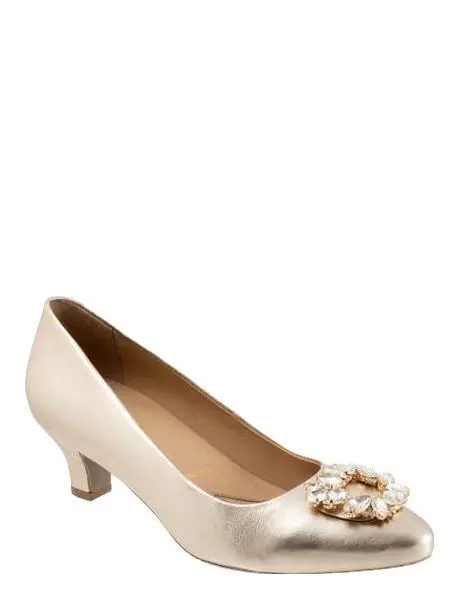 Trotters Kitten Heel Pumps - Champagne