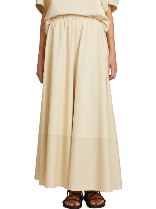 MM BY MAX MARA Ribes Mixed Media Maxi Skirt - Milk