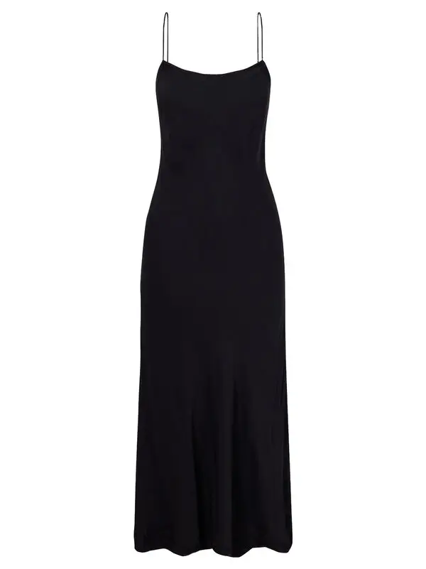 TOTEME Silk-satin Slip Maxi Dress - Black