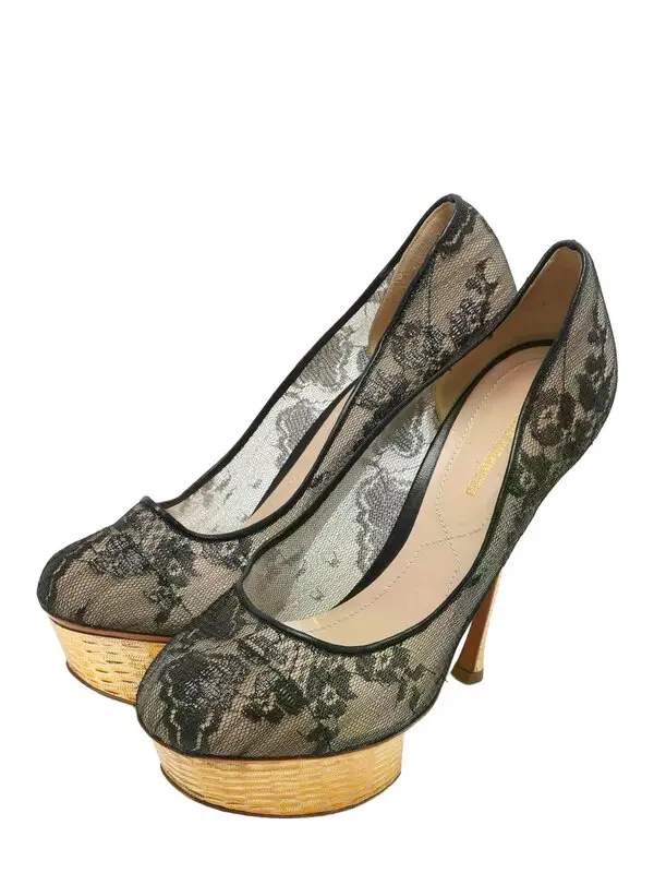 NICHOLAS KIRKWOOD Lace Platform Pumps - Black