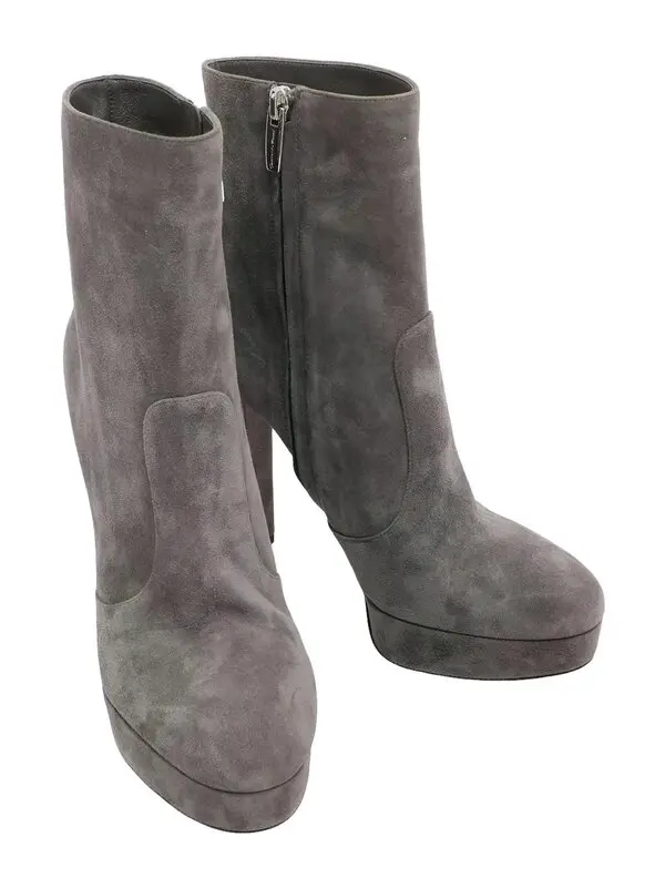 GIANVITO ROSSI Suede Platform Mid-calf Boots - Grey