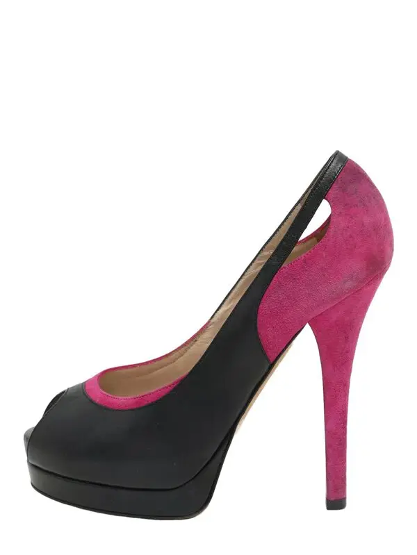 Fendi Peep-toe Platform High Heel Shoes - Black