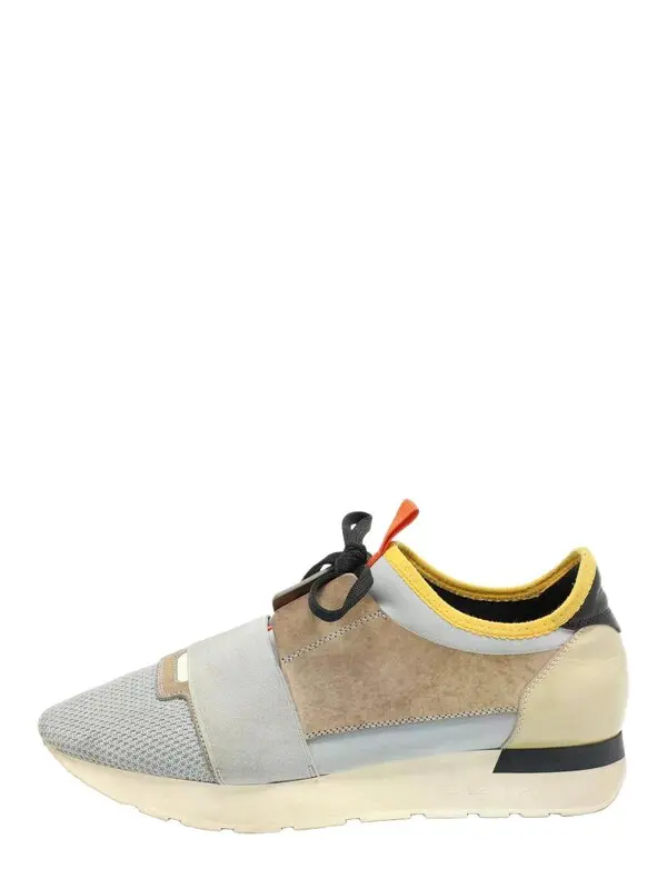Balenciaga Race Runner Leather Trainers - Grey
