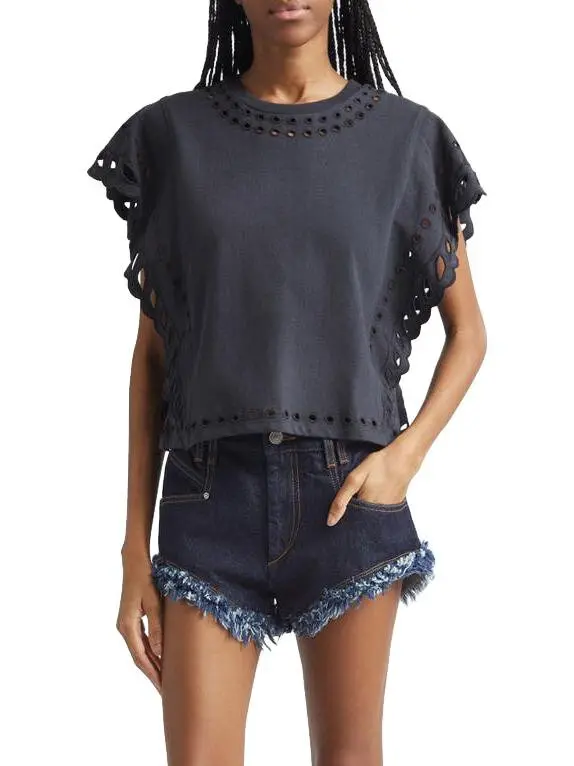 Isabel Marant Odyale Cut Out T-shirt - Faded Black